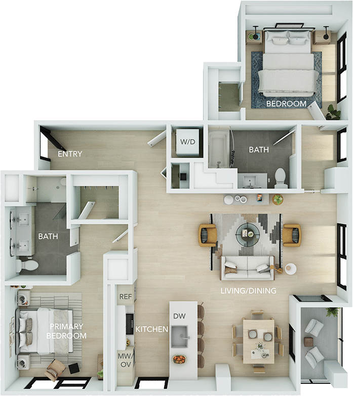 High Rise Apartments Phoenix - Skye on 6th Floor Plans